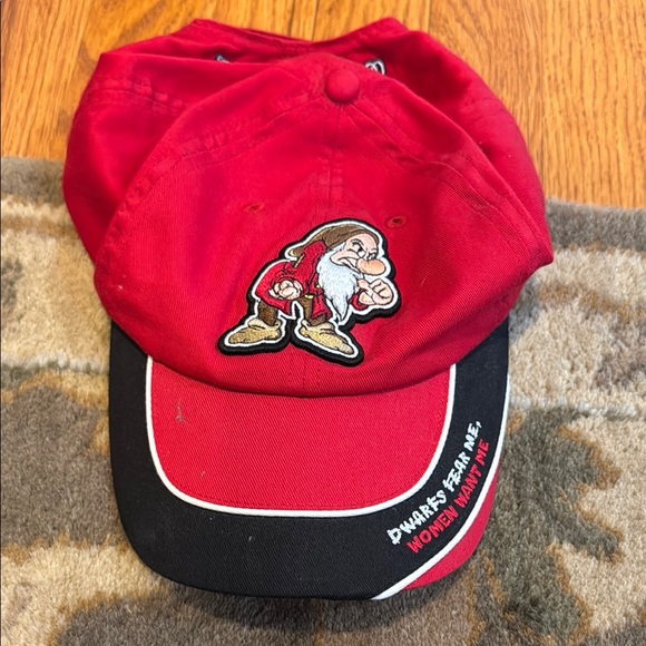 Disney | Accessories | Disney Red And Black Dwarfs Baseball Cap | Poshmark